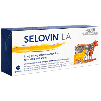 Selovin LA: Selenium Injection for Cattle and Sheep | Elanco