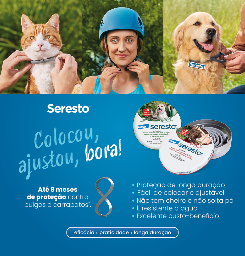 Seresto™ – Coleira de proteção até 8 meses contra pulgas e carrapatos