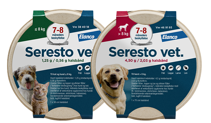 Seresto vet. til hund, beskytter I op til 8 måneder